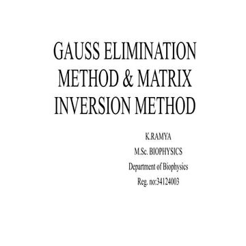 GAUSS ELIMINATION METHOD.power point presentation | PPTX
