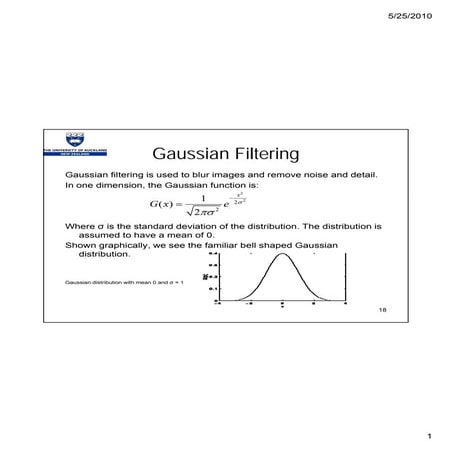 Gaussian Filtering 1up Pdf