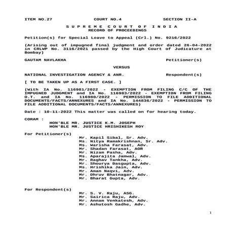 gautam navlakha house arrest order (1).pdf | Eye and Vision Conditions ...