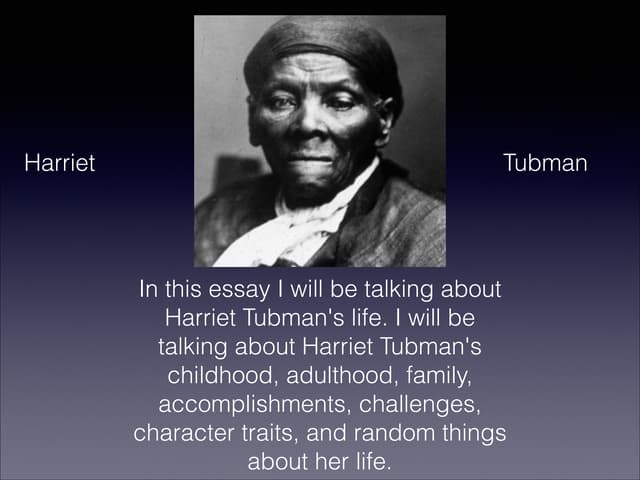 Essay On Harriet Tubman. Davidson College | PDF