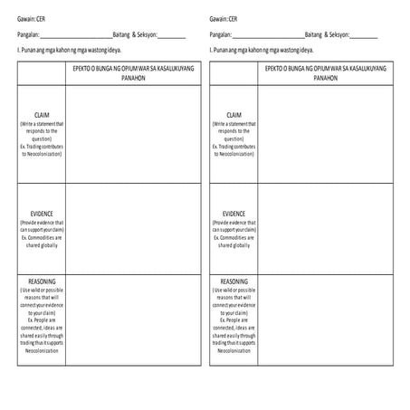 CLAIM -EVIDENCE-REASONING | DOCX