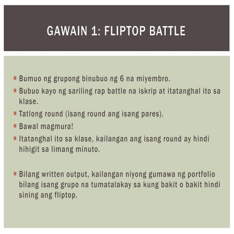 Gawain 1 fliptop battle | PPTX