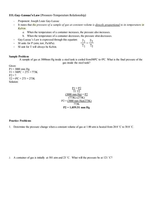 Gas laws | PPTX