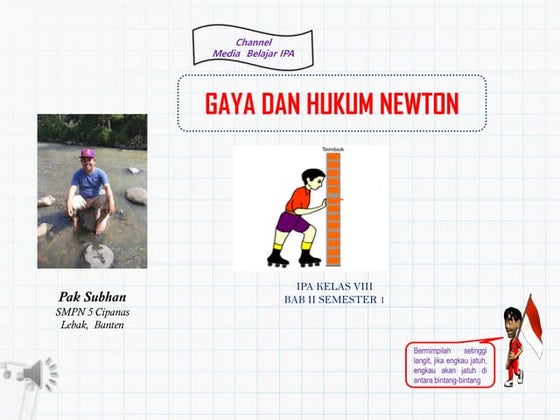 Bab 2 Hukum Newton Fisika kelas 8 SMP.ppt