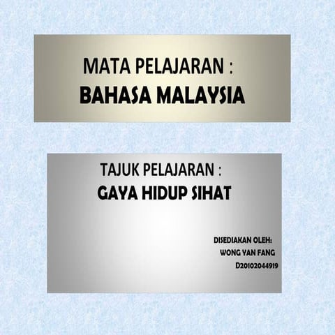Gaya hidup sihat | PPT