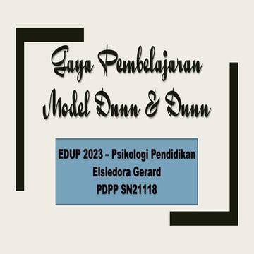 Gaya pembelajaran model dunn & dunn | PDF