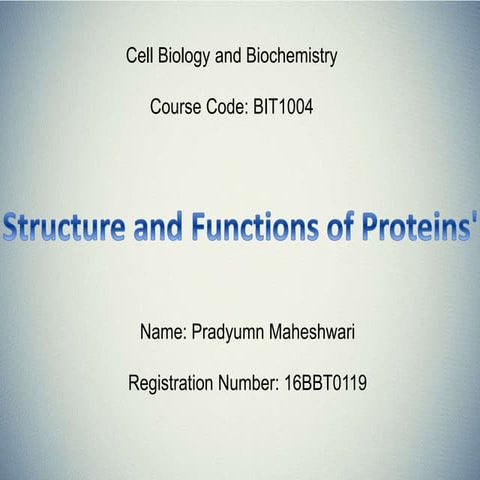 Structure and Functions of Proteins | PPT