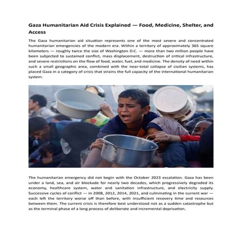 Comprehensive Overview of UK Humanitarian Aid to Gaza in 2026 | PDF