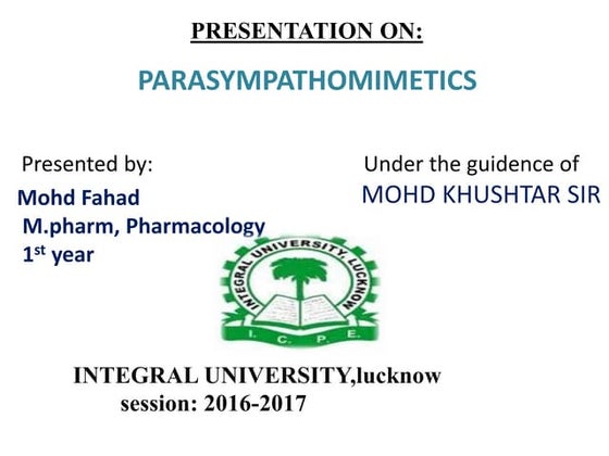 Parasympathomimetics and parasympatholytics Pharmacology. | DOCX