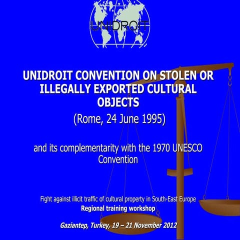 Marina Schneider - 1995 UNIDROIT Convention | PDF