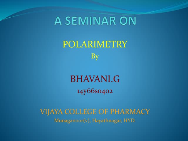 Polarimetry | PPT