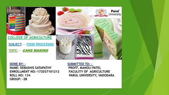 Classification of Cakes | PPTX | Desserts and Baking | Food & Drink