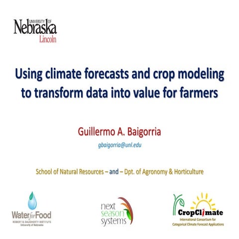 CropClimate | Using climate forecasts and crop modeling to transform ...