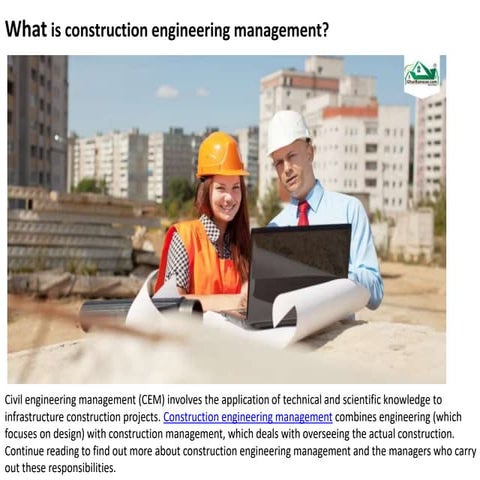 What is construction engineering management? | PPTX