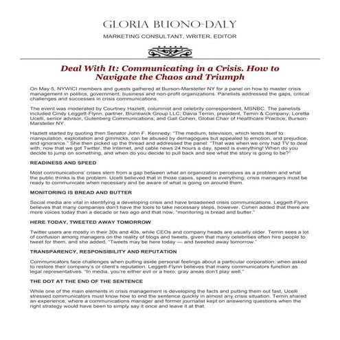 Frank Wintle Story In Internal Communications | PPT