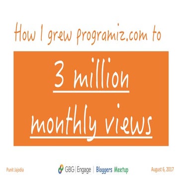 How I grew programiz.com to 3 million montly views | PPT