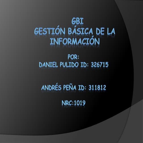 Gbi Actividad 1 | PPT