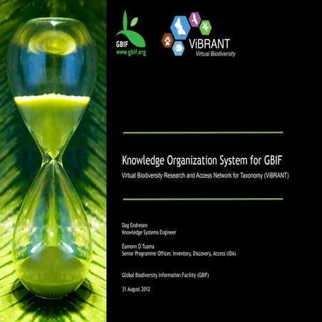 Knowledge Organization System (KOS) for biodiversity information ...