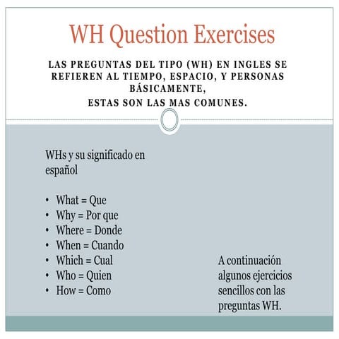 WH QUESTIONS.pdf PREGUNTAS DE INFROMACION | PDF