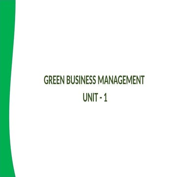Green Business management material from unit o1 | PPTX