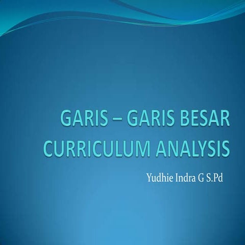 Curriculum Analysis Outline | PPTX