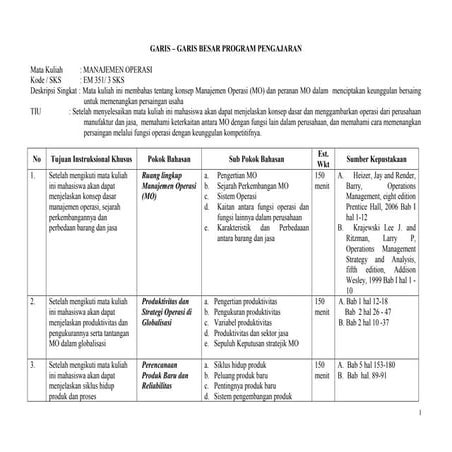 Gbpp manajemen operasi | PPT