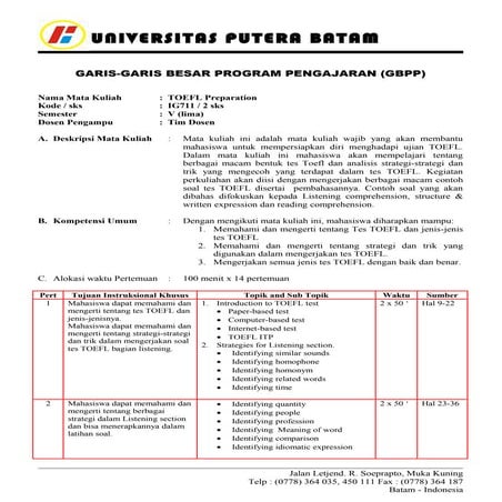 Gbpp toefl preparation | PDF