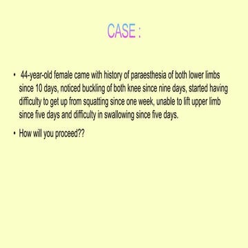 Case Study on Guillain-Barré Syndrome (GBS) | PPTX