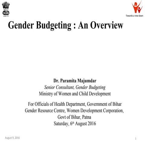 Gender Budgeting : An Overview | PPT