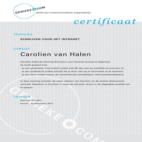 Certificaat | PDF