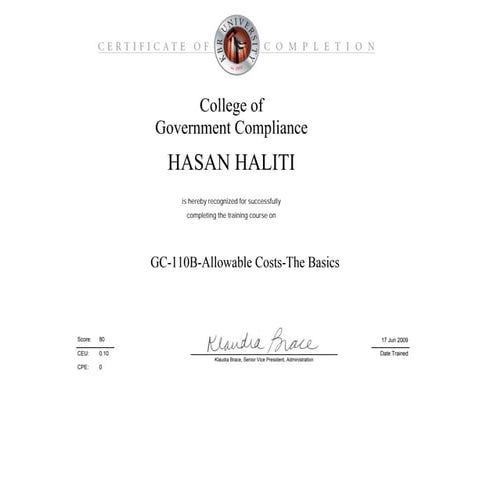 Gc 110-allowable costs-the basics | PDF