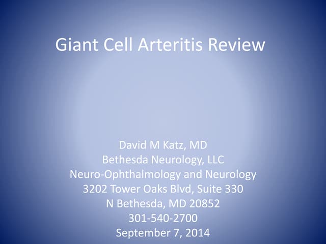 Giant Cell Arteritis | PPTX