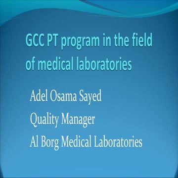 GCC Proficiency Testing Program in the Field of Medical Laboratories ...