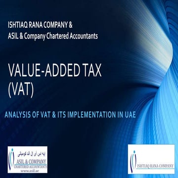 UAE VAT and Its Implication - IRCOCA & ASIL VAT EVENT Presentation | PPTX