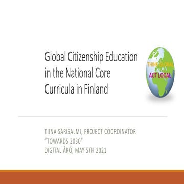 Global Citizenship Education in the Core Curricula in Finland | PDF