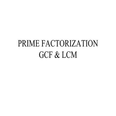 Gcf&Lcm | PPT