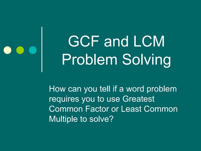 Greatest Common Factor | PPTX