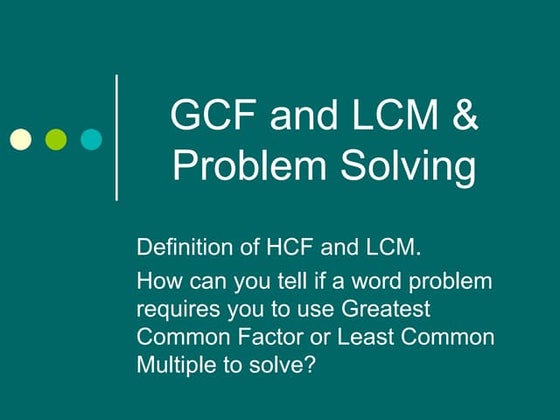 Gcf And Lcm Word Problems Worksheet Pdf Least Common Multiple From
