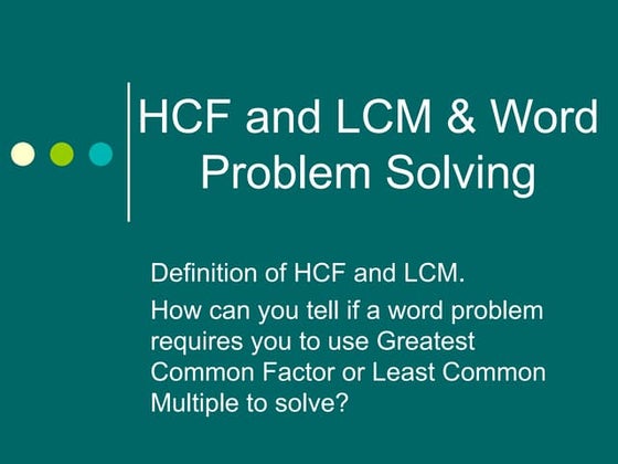 Gcf+lcm+word+problems powerpoint | PPT
