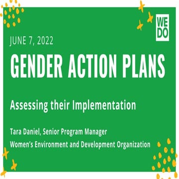 Gender Action Plans: Assessing their implementation | PPTX