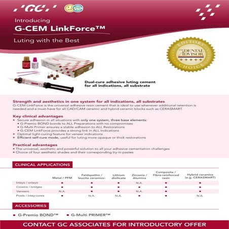 GC G-CEM LinkForce - GC India Dental | PPTX