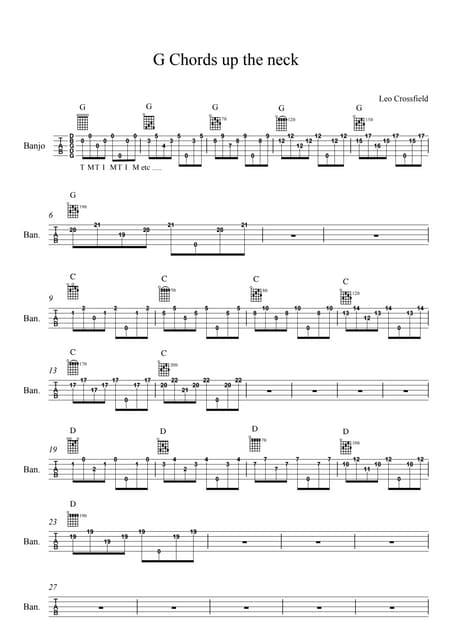 Melodic 5 String Banjo Roll patterns | PDF | Classical Music | Music