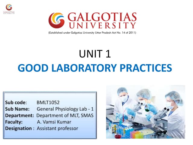 Good laboratory practices | PPTX