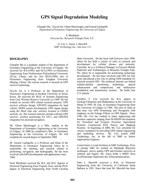 GPS Signal Degradation Modeling | PDF GPS Signal Degradation Modeling | PDF