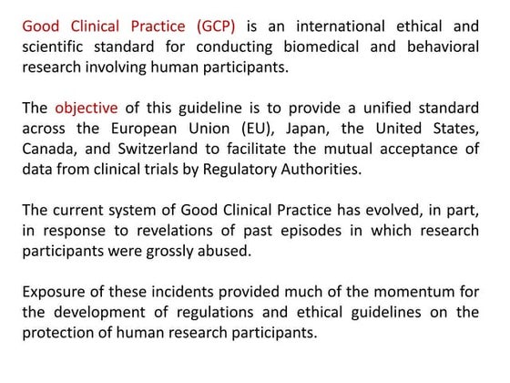 Good Clinical Practice (GCP) | PPT
