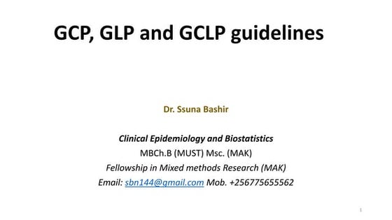 Good Clinical Practice (GCP) | PPT