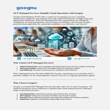 Goognu - Expert GCP Managed Services for Your Cloud Needs | PDF