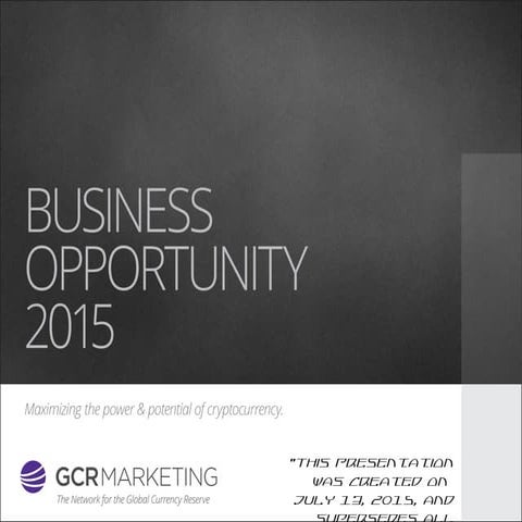 GCR : POWER POINT PRESENTATION | PPT