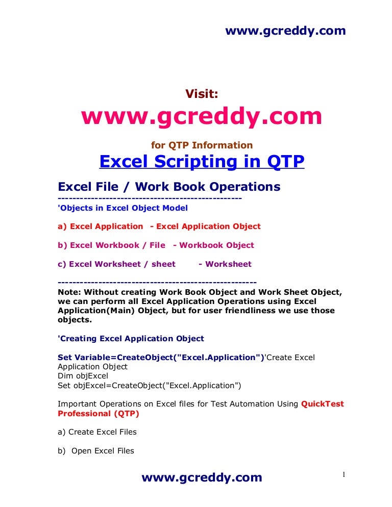 Excel Scripting 