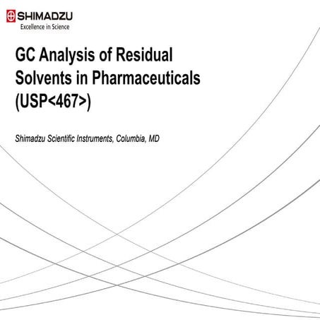 GC Analysis of Residual Solvents in Pharmaceuticals (USP ) | PDF